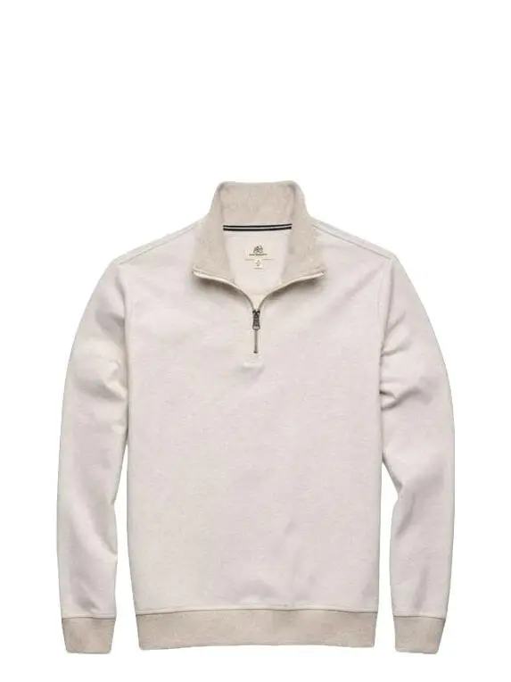 SURFSIDE SUPPLY CO. Bobby Stripe Fleece Quarter Zip - Taupe Heather