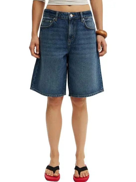 COTTON ON Baggy Denim Jorts - Scorpio Blue