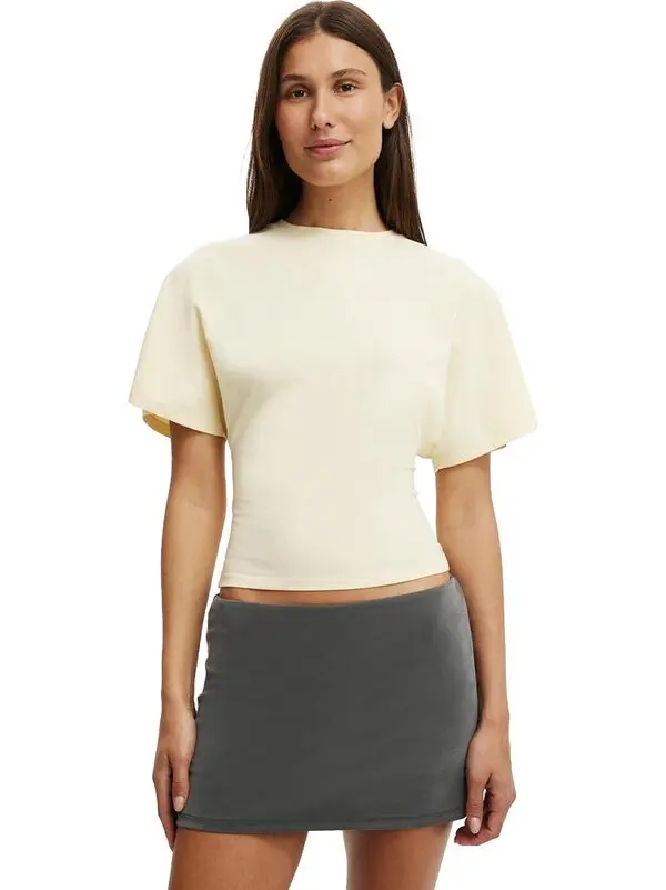 COTTON ON Blair Batwing Short Sleeve Tee - Vanilla Glow