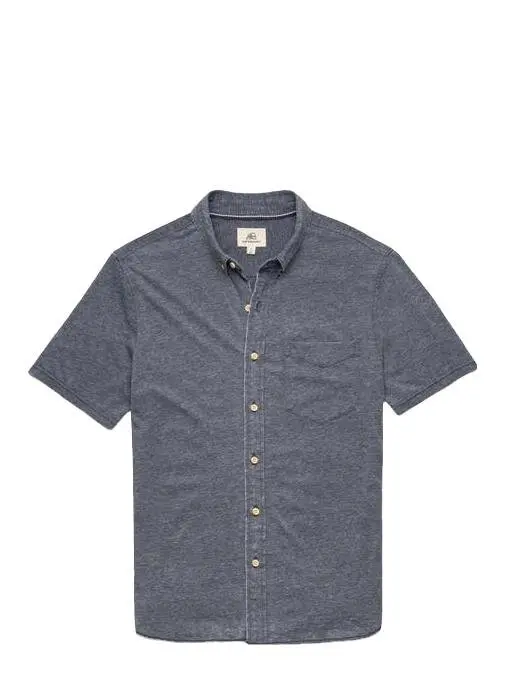 SURFSIDE SUPPLY CO. Tony Burnout Knit Shirt - Navy Blazer