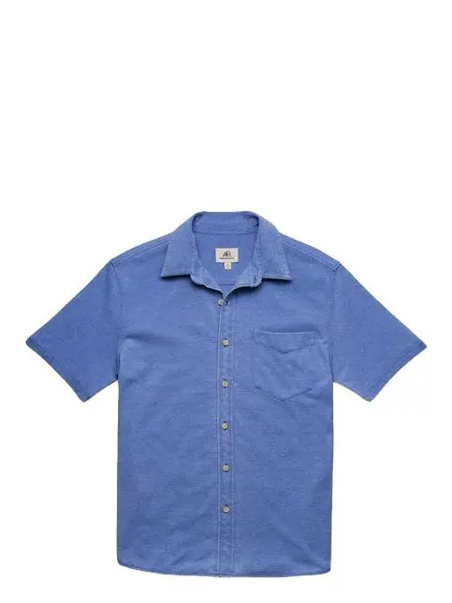 SURFSIDE SUPPLY CO. Tony Burnout Knit Shirt - Wedgewood Blue