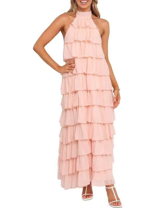 PETAL & PUP Ruffle Tiered Maxi Dress - Pink