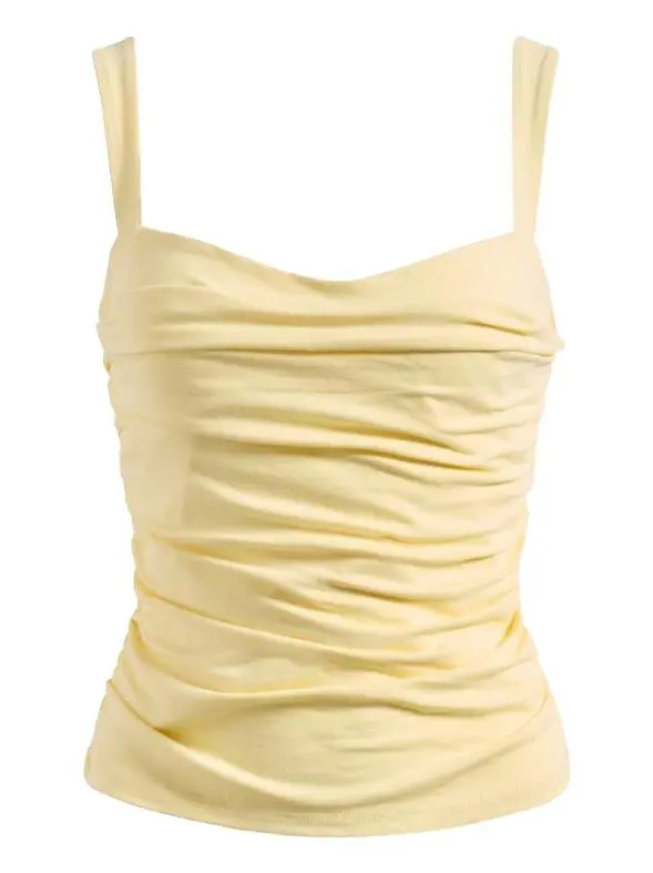 REFORMATION Trish Ruched Tank - Pineapple