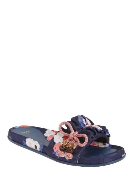 Fendi Feel Knotted Slide Sandal - Mediterran Multicolor