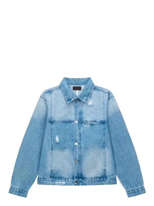 RtA Valentiano Boxy Denim Jacket - Glacier Blue