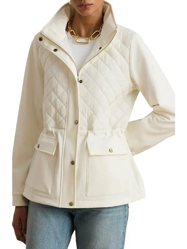 Ralph Lauren Mixed Media Quilted Jacket - Cream