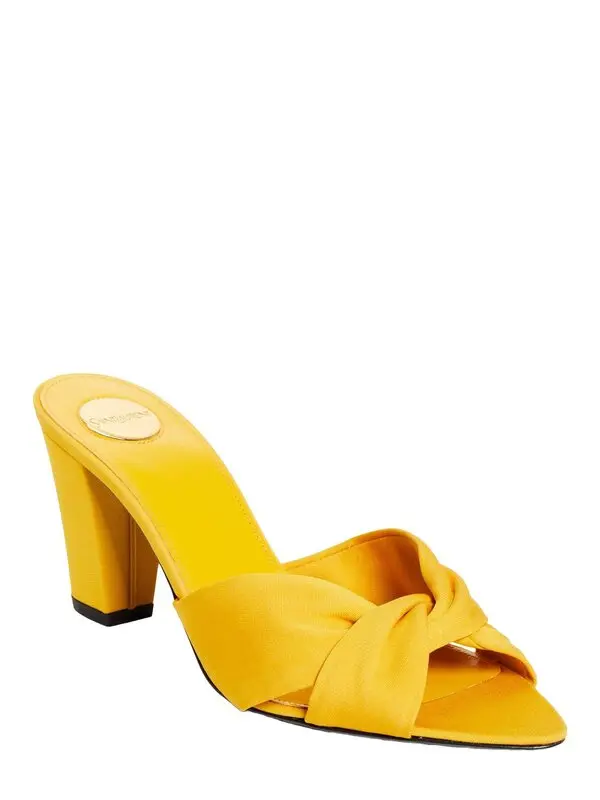 Saint Laurent Franciane Slide Sandal - Yellow