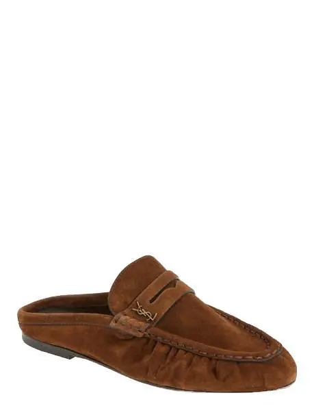 Saint Laurent Le Penny Loafer Mule - Brown