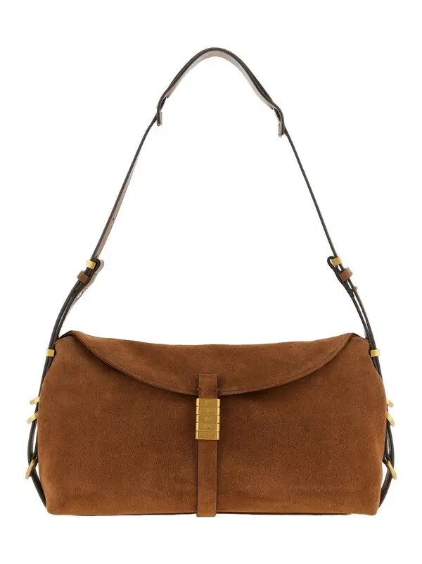 Pinko Medium Suede Saddle Bag - Brown