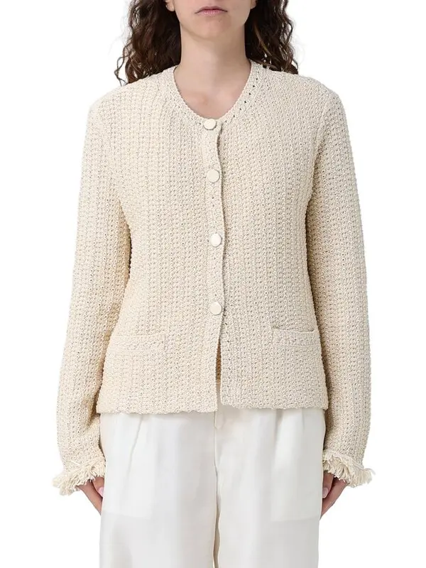 Emporio Armani Textured Knit Cardigan - Ivory