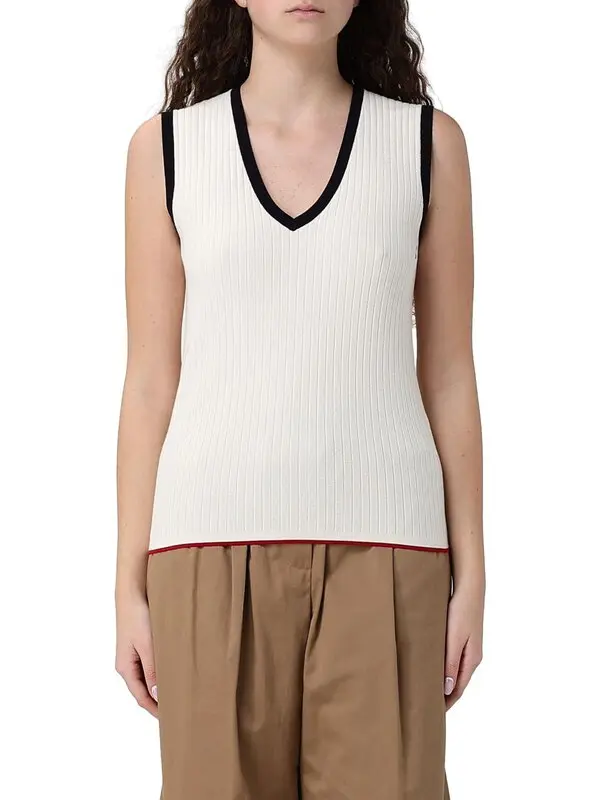 Max Mara Viscose Knit Top - White
