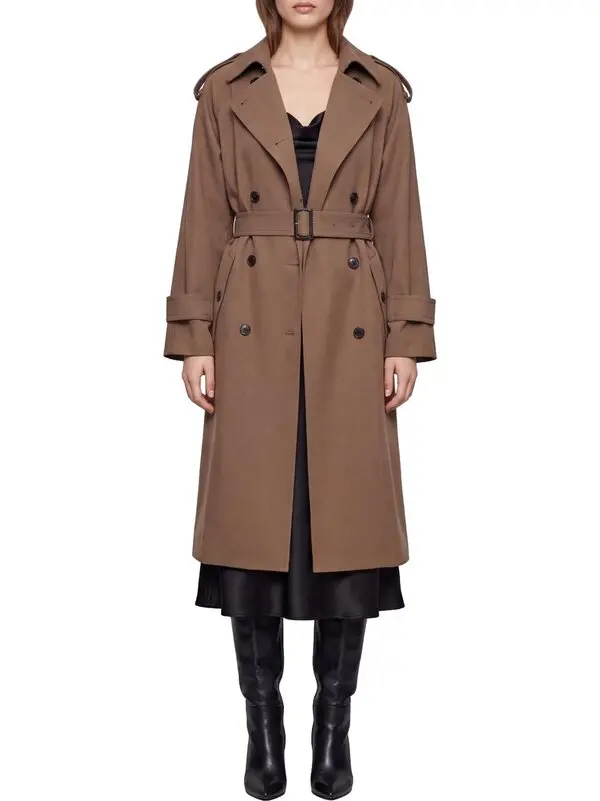Max Mara Double Breasted Belted Jacket - Brown