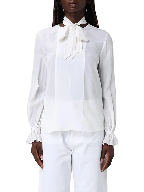 Karl Lagerfeld Tie Neck Blouse - White