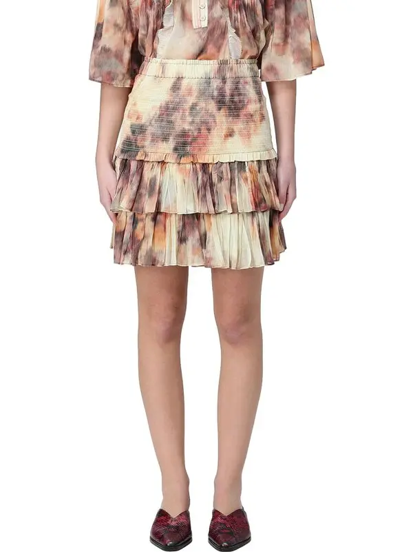 Isabel Marant Tiered Mini Skirt - Beige