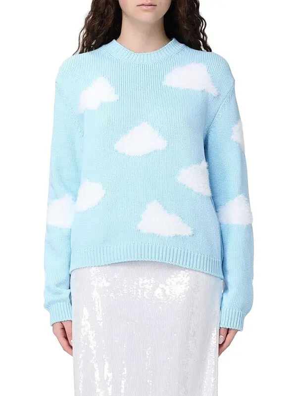 Moschino Cloud Print Crew Neck Jumper - Gnawed Blue