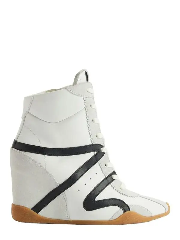 GIUSEPPE ZANOTTI Leather And Suede Wedge Sneaker - Red