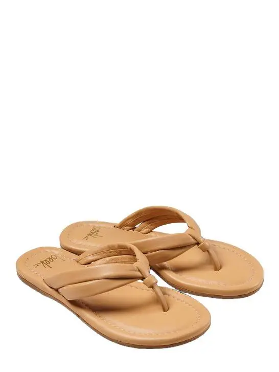 Beek Toucan Leather Flip Flops - Gold