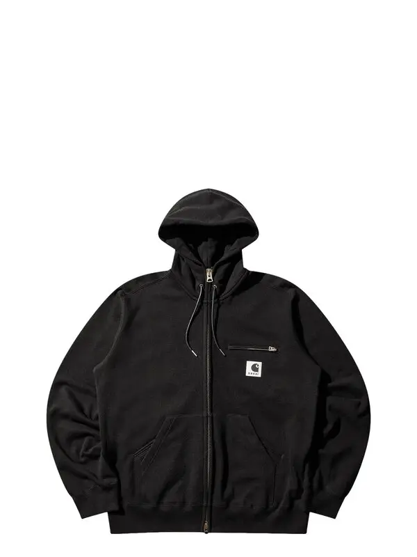 Sacai X Carhartt Wip Cotton Jersey Hoodie - Black