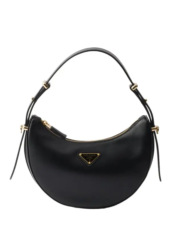 Prada Arqué Mini Leather Shoulder Bag - Black