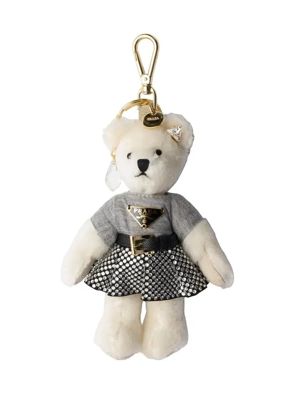 Prada Teddy Key Ring Charm - White