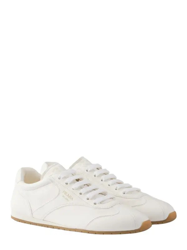 Prada Nappa Leather Sneakers - Neutral