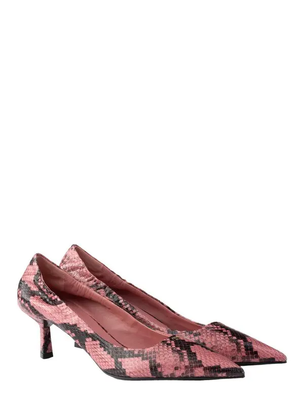 Prada Printed Ayers Leather Pumps - Pink