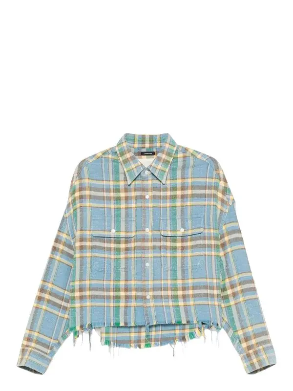R13 Cropped Work Shirt - Blue