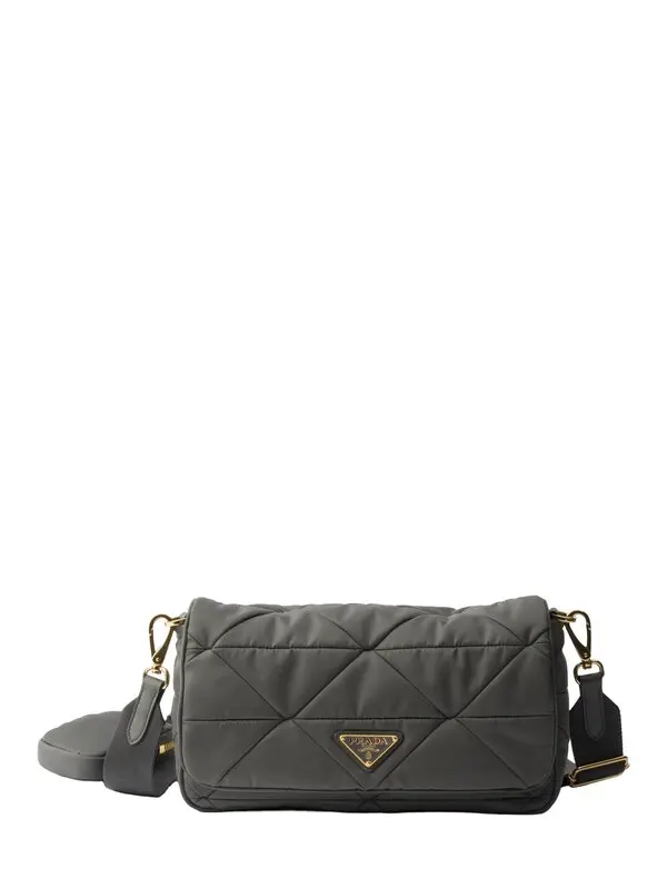 Prada Padded Re-nylon Shoulder Bag - Grey