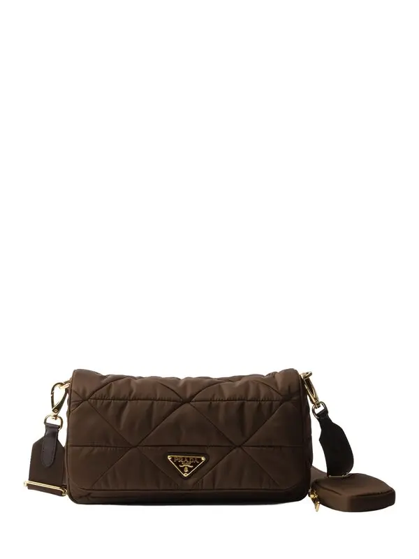 Prada Padded Re-nylon Shoulder Bag - Brown