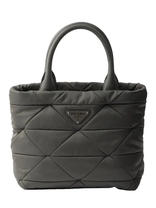 Prada Small Padded Re-nylon Tote - Grey