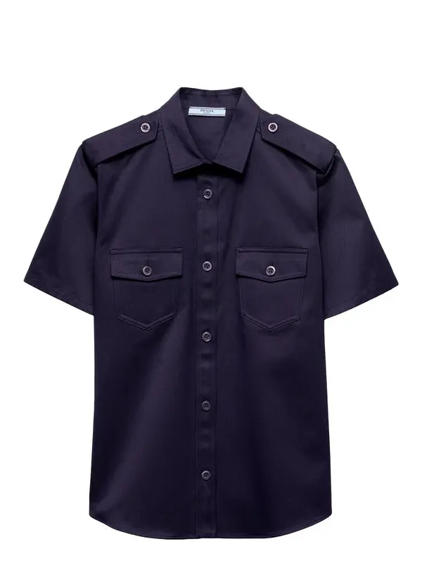 Prada Short-sleeved Chino Shirt - Blue