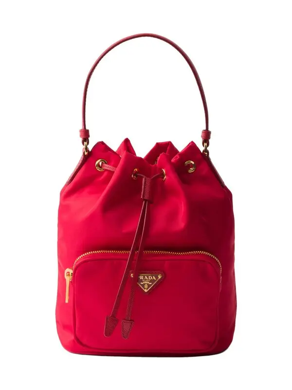 Prada Duet Re-nylon Bucket Bag - Red