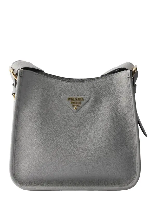 Prada Leather Shoulder Bag - Grey