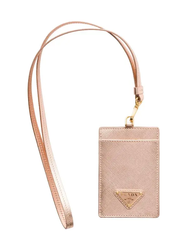 Prada Saffiano Leather Badge Holder - Pink