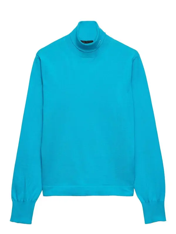 Prada Cotton Turtleneck Sweater - Light Blue