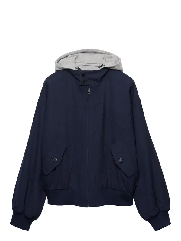 Prada Hooded Wool Jacket - Blue