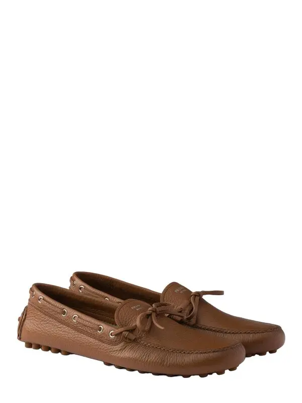 Prada Leather Loafers - Brown