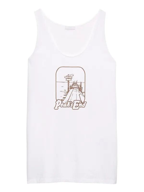 Prada Printed Cotton Tank Top - White