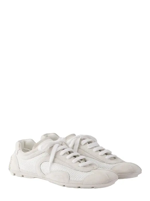 Prada Suede And Mesh Sneakers - White