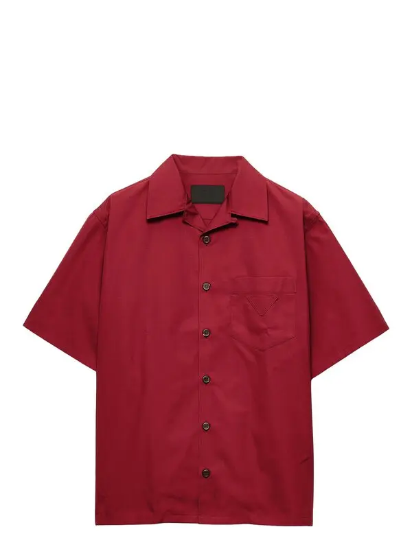 Prada Cotton Blend Bowling Shirt - Red