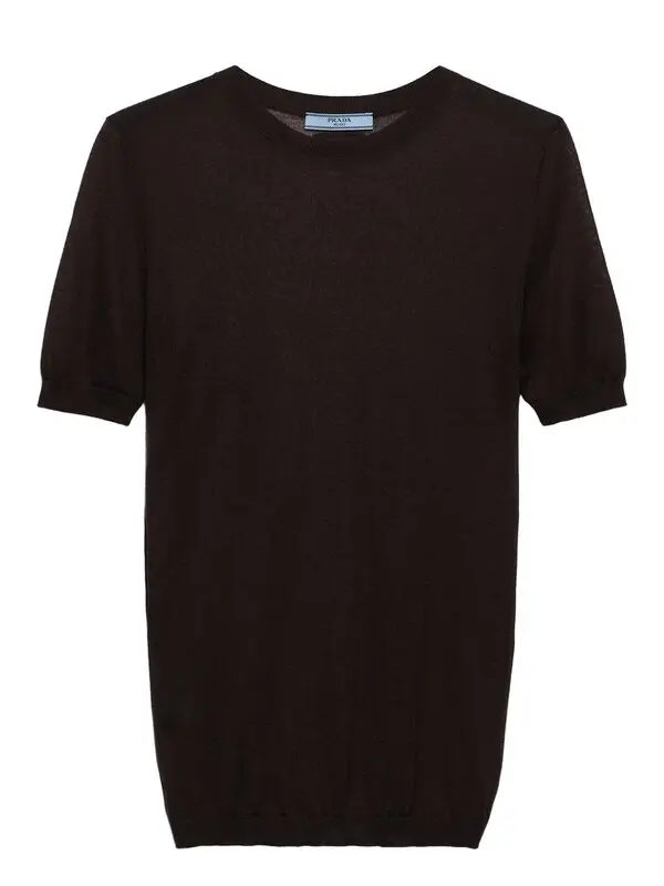Prada Cashmere And Silk Crew-neck Sweater - Brown