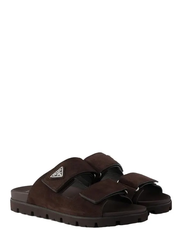 Prada Suede Band Sandals - Brown