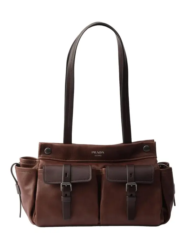 Prada Medium Leather Tote Bag - Brown