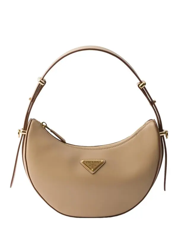 Prada Arqué Mini Leather Shoulder Bag - Neutral
