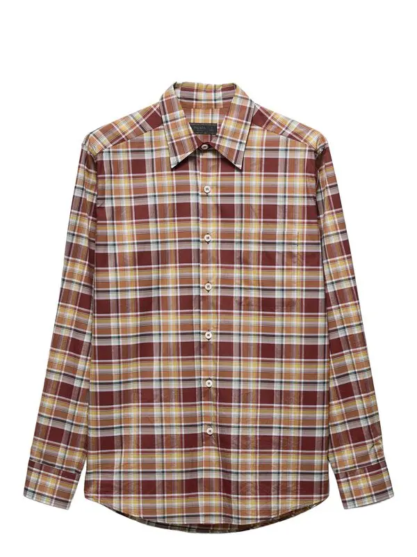 Prada Checked Cotton Shirt - Brown