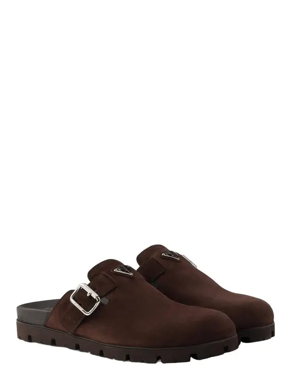Prada Suede Mules - Brown