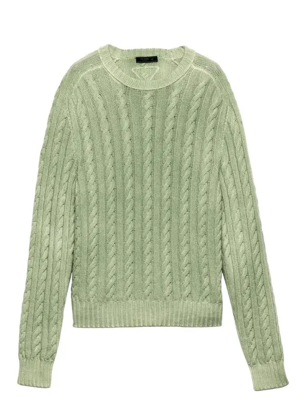 Prada Wool And Cashmere Crew-neck Sweater - Green