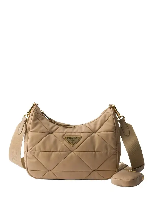 Prada Padded Re-nylon Shoulder Bag - Brown