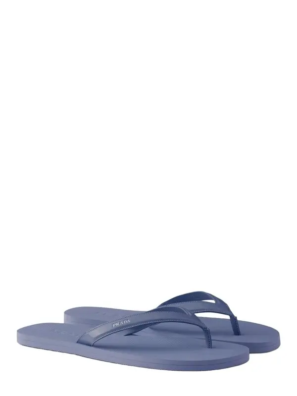 Prada Brushed Leather Flip-flops - Blue