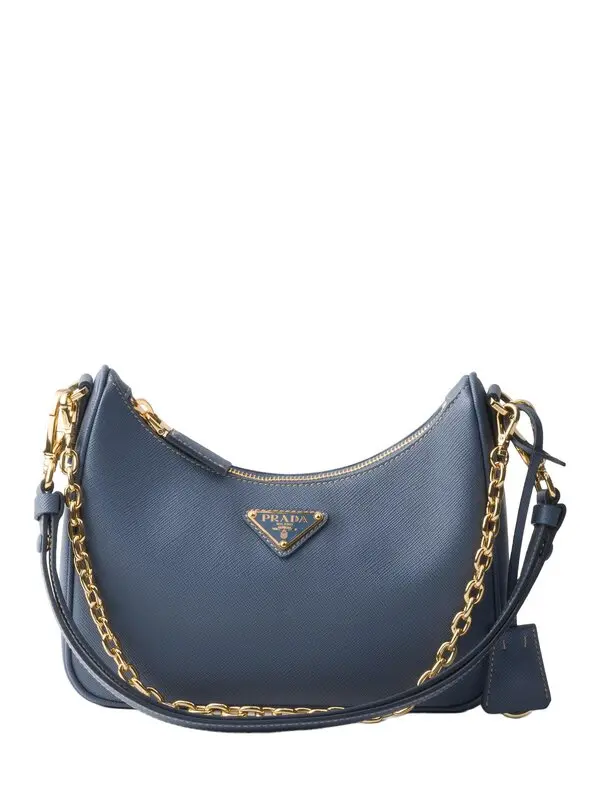 Prada Re-edition Mini Saffiano Leather Bag - Blue